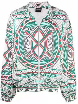 DAILY PAPER Abstract Pattern Bomber Jacket - Green