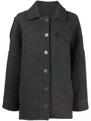 0711 TBILISI Oversized Wool-blend Shirt Jacket - Grey