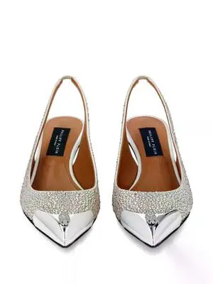 Philipp Plein 55m Mix Strass Pumps - Neutrals