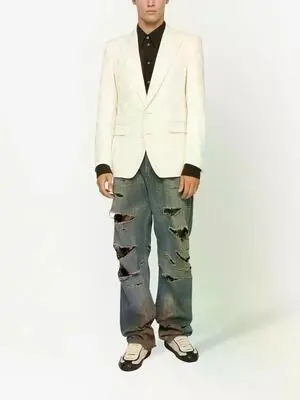 Dolce & Gabbana Dg-logo Jacquard Single-breasted Blazer