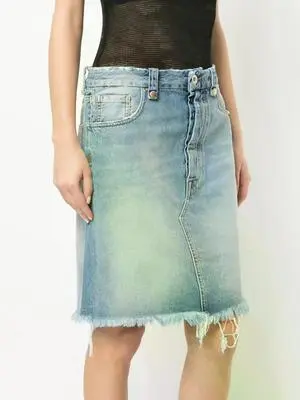 BEN TAVERNITI UNRAVEL PROJECT Frayed Denim Skirt