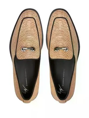 GIUSEPPE ZANOTTI Archibald Snakeskin-effect Leather Loafers