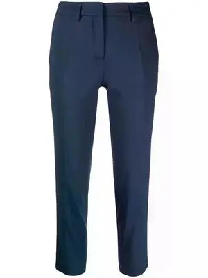 BLANCA VITA Topazio Cropped Slim-cut Trousers - Blue