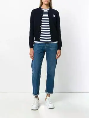 Play Comme Des Garcon Embroidered Heart Cardigan