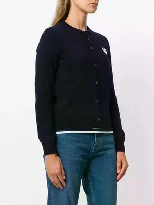 Play Comme Des Garcon Embroidered Heart Cardigan