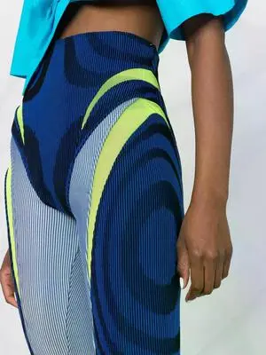 PAOLINA RUSSO Panelled Ribbed Leggings - Blue