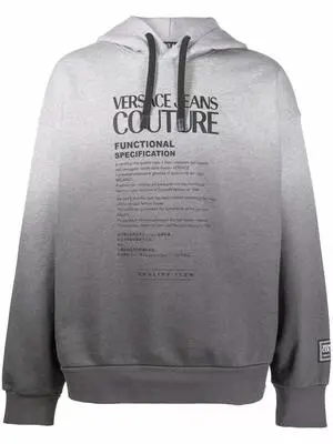 Versace Logo-print Gradient Hoodie - Grey