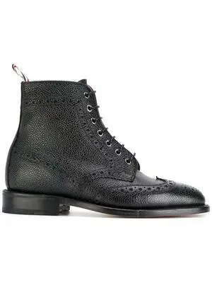 Thom Browne Wingtip Brogue Lace-up Boots - Black