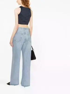 ROTATE BY BIRGER CHRISTENSEN Sleeveless Round Neck Cropped Top