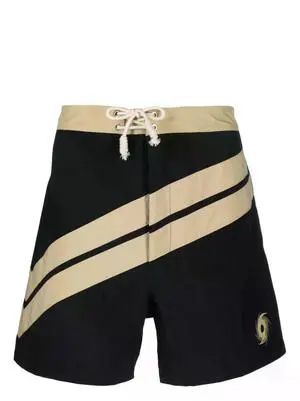 Palm Angels Diagonal-stripe Swim Shorts - Black