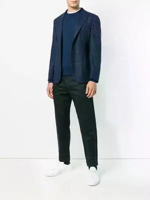 ZANONE Virgin Wool Blend Round Neck Sweater - Blue