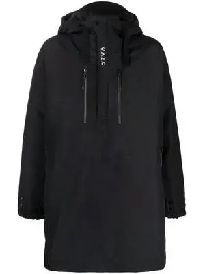 WHITE MOUNTAINEERING Half-zip Padded Coat With Drawstring Hood - Black