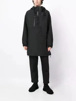 WHITE MOUNTAINEERING Half-zip Padded Coat With Drawstring Hood - Black