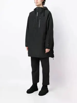 WHITE MOUNTAINEERING Half-zip Padded Coat With Drawstring Hood - Black
