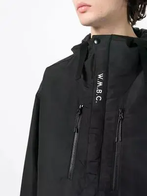 WHITE MOUNTAINEERING Half-zip Padded Coat With Drawstring Hood - Black