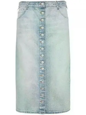 COURREGES D-ring Denim Midi Skirt