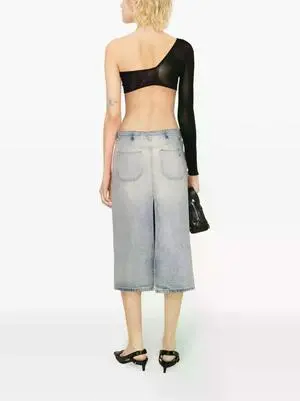 COURREGES D-ring Denim Midi Skirt