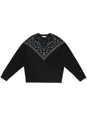 COUNTY OF MILAN Bandana Print Crew Neck Jumper - Black