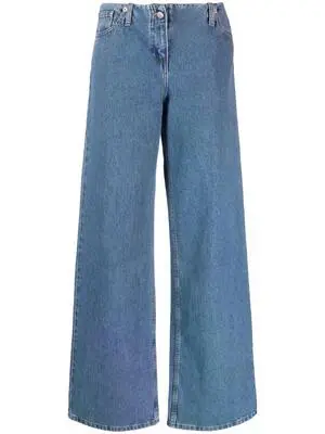 Magda Butrym Logo Patch Wide Leg Jeans