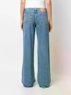 Magda Butrym Logo Patch Wide Leg Jeans