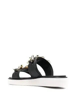 Michael Kors Scarlett Chain Link Leather Slides