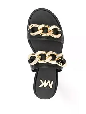 Michael Kors Scarlett Chain Link Leather Slides