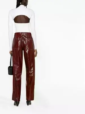 Missoni High-shine Finish High Waist Straight Leg Trousers - Red