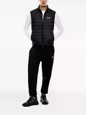 EA7 Logo-print Padded Gilet - Black