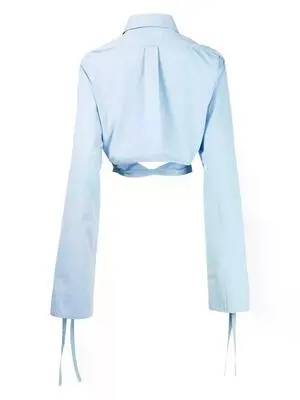 Monse Cropped Wrap-front Shirt