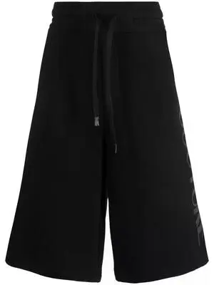 Versace Logo Print Knee Length Shorts - Black
