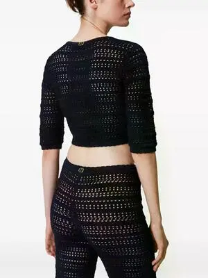TWINSET Cropped Open-knit Jumper