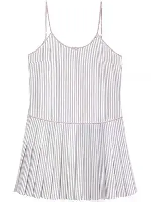 Thom Browne Striped Pleated Minidress - Grey