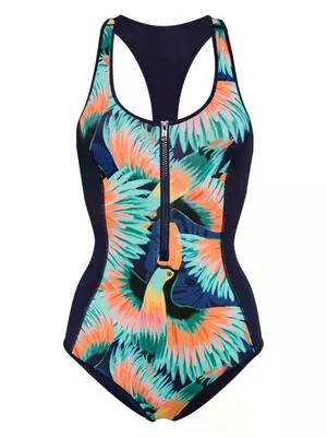 DUSKII Abstract Print Racerback Swimsuit
