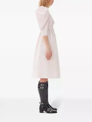GANNI Ruched Ribbon-back Dress