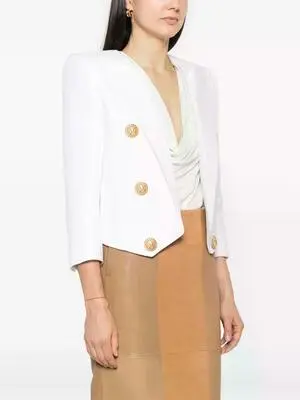 Balmain Textured Blazer With Peak Lapels
