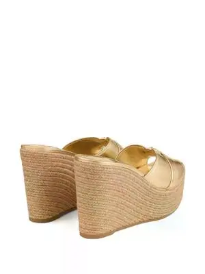 JIMMY CHOO Leda Wedge 100 Espadrille Sandals