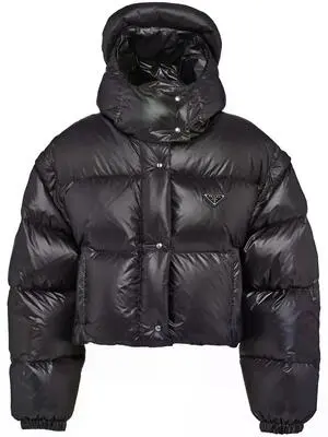 Prada Re-nylon Convertible Cropped Down Jacket