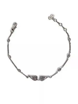 Zadig&Voltaire Rock Bracelet With Pink Rhinestone Wings - Silver