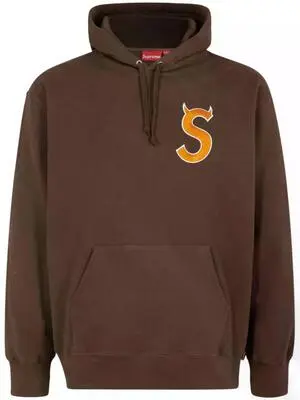 Supreme Embroidered Logo Hoodie - Brown