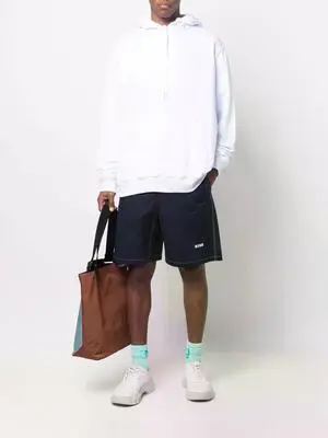 MSGM Logo Embroidered Track Shorts