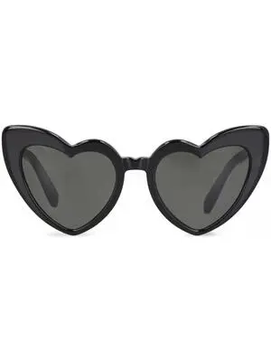 Saint Laurent Saint Laurent Eyewear Loulou Heart-Shape Sunglasses Black