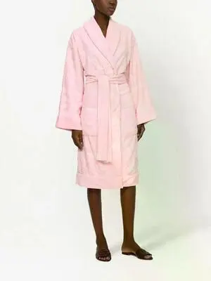 Dolce & Gabbana Terry Cotton Jacquard Bath Robe - Pink