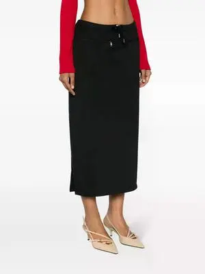 COURREGES Technical Jersey Midi Skirt With Logo Patch