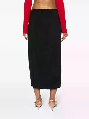 COURREGES Technical Jersey Midi Skirt With Logo Patch
