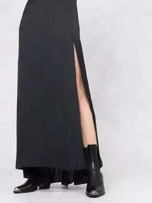 Zadig&Voltaire Empire Line Satin Maxi Dress With Spaghetti Straps And Side Split