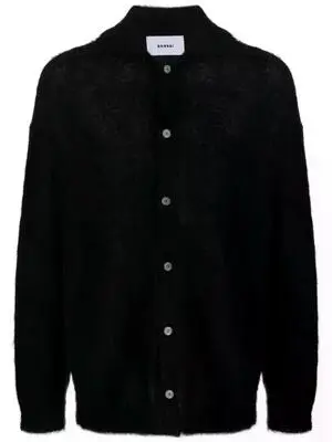 BONSAI Logo Patch Buttoned Cardigan - Black