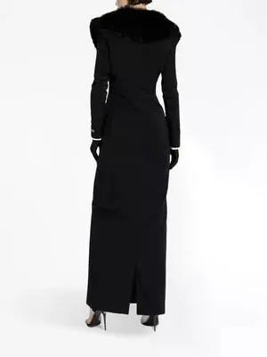 Dolce & Gabbana Single-breasted Fitted-waist Coat With Detachable Fur Collar