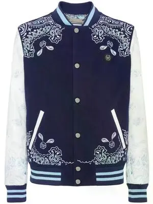 Philipp Plein Paisley Print Bomber Jacket - Blue