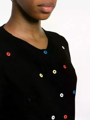 ALESSANDRO ENRIQUEZ Button-embellished Wool-blend Cardigan