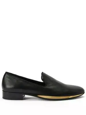 GIUSEPPE ZANOTTI Leather Metal Toecap Loafers - Black